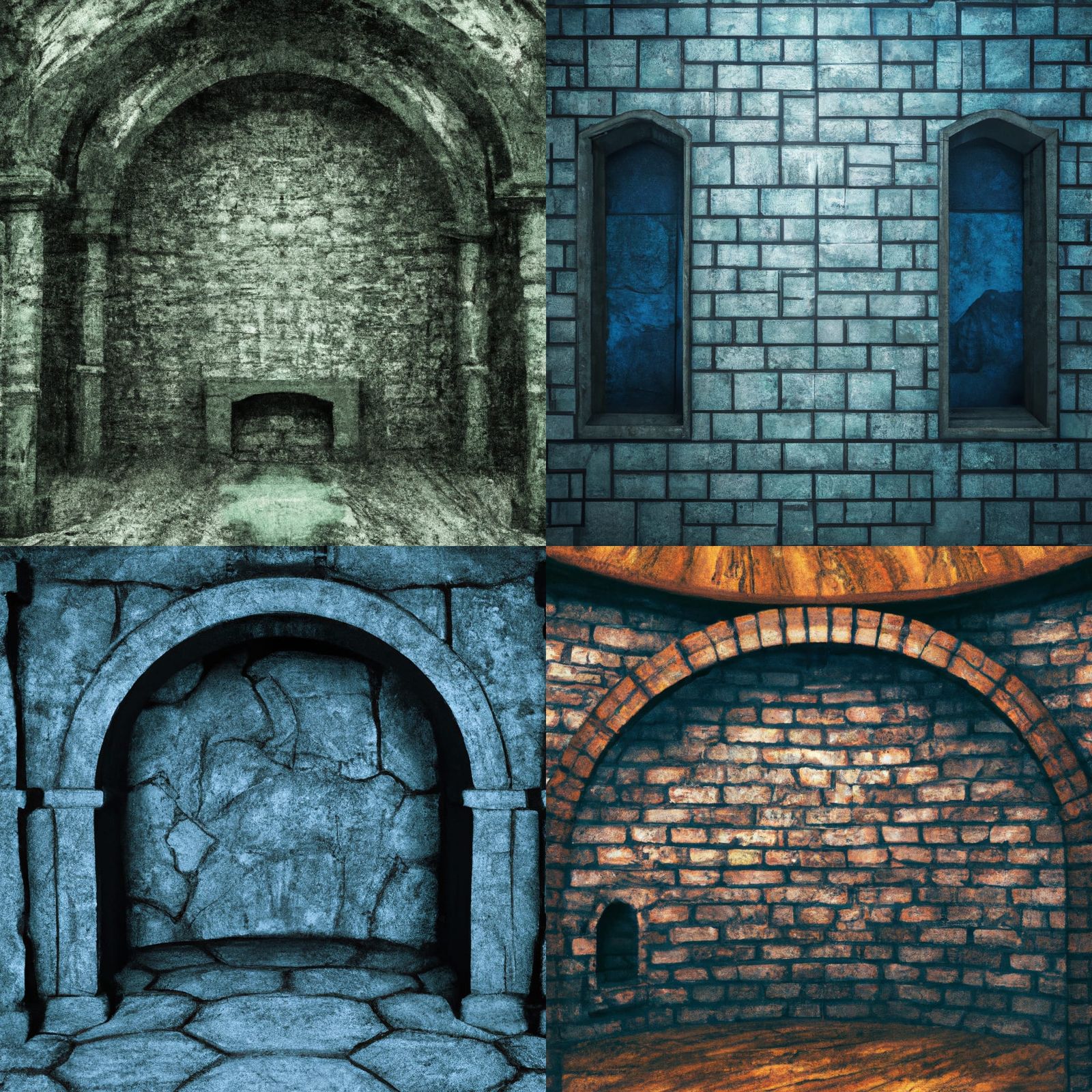 large empty dim stone dungeon room fantasy style - AI Generated Artwork ...