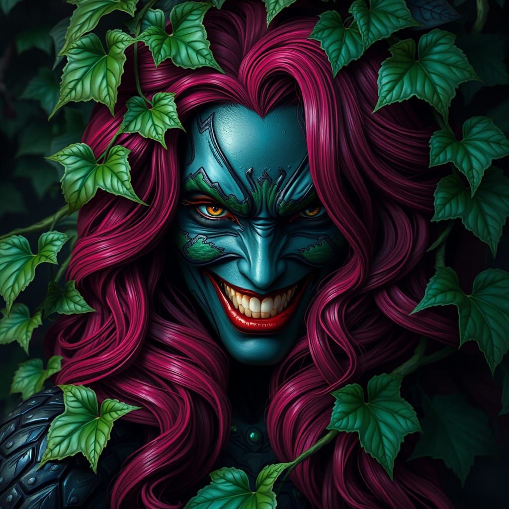 Poison Ivy Entwined in Dark, Hyper Realistic Detai... - AI Art