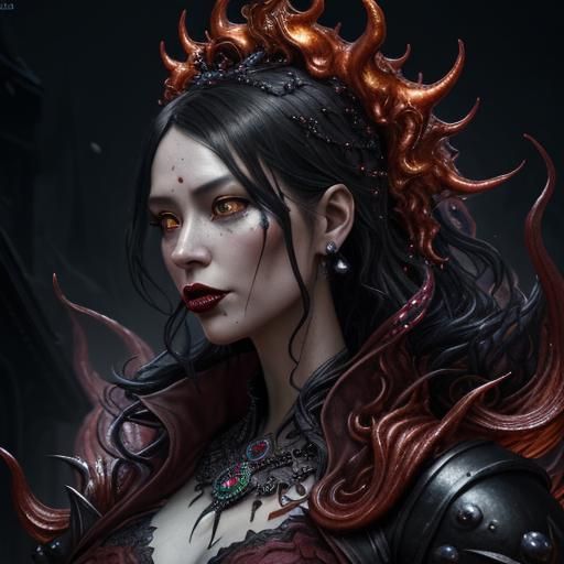 Red Dimension: The Fallen Queen - AI Generated Artwork - NightCafe Creator