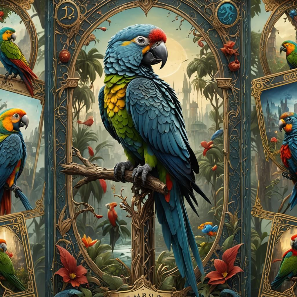 Parrot tarot card - AI Generated Artwork - NightCafe Creator
