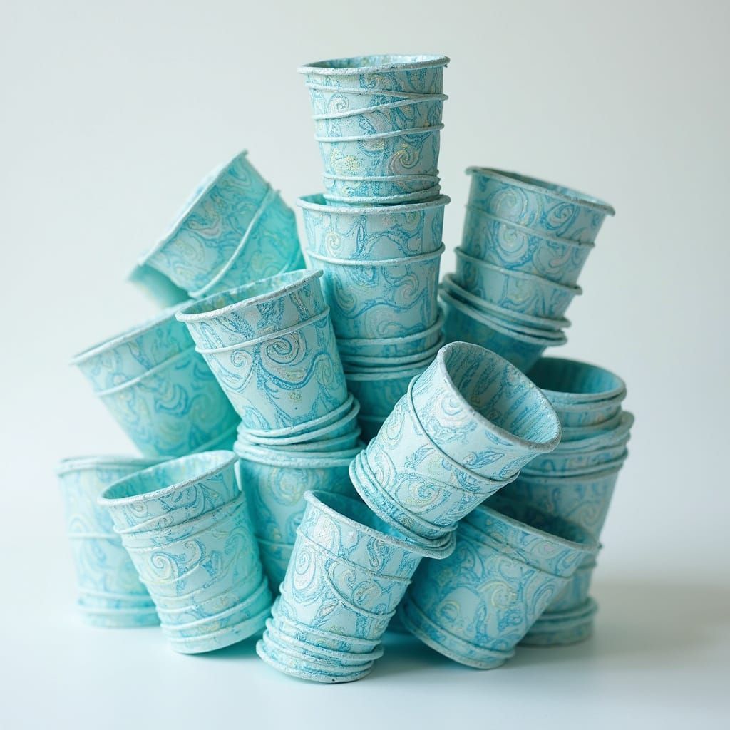 8 oz styrofoam cups that expanded - Whimsical Iridescent Sty...