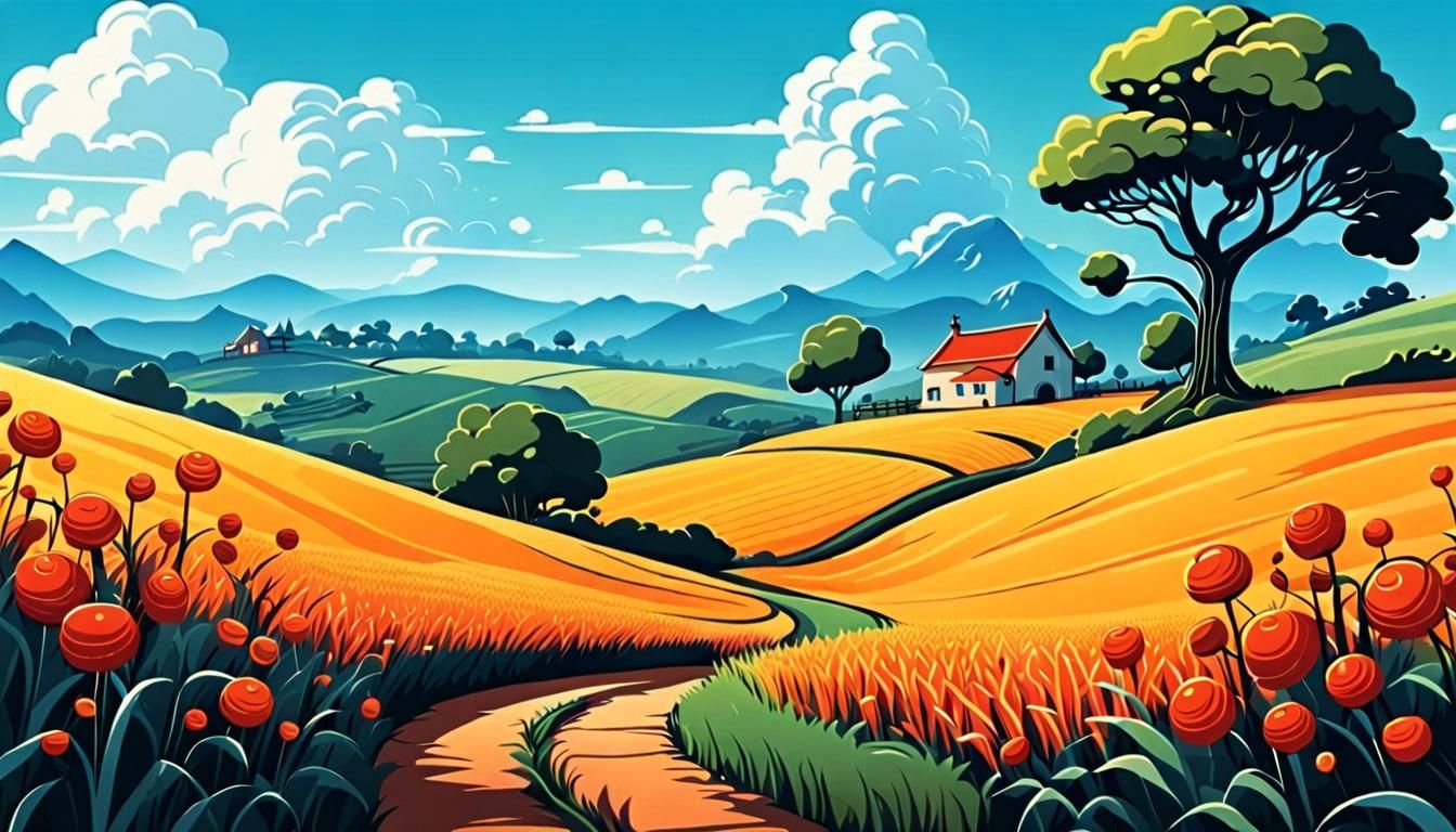 Simple landscape. - AI Generated Artwork - NightCafe Creator