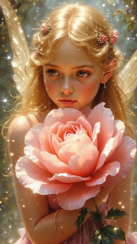 Ethereal Fairy in a Pre Raphaelite Oil Painting - AI Art