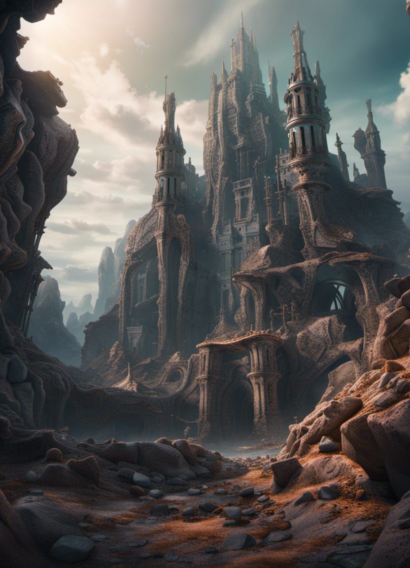 Ruins of an Alien Castle - AI Generated Artwork - NightCafe Creator