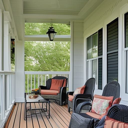 Photorealistic Front Porch - AI Generated Artwork - NightCafe Creator