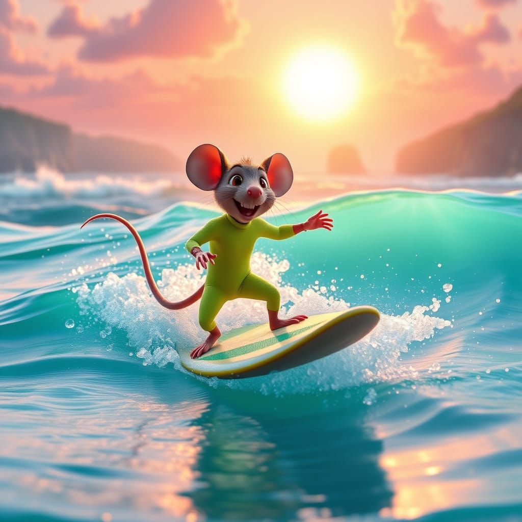 Szörfözni tanulok. - Thrilling Surfing Mouse Embarks on Epic...