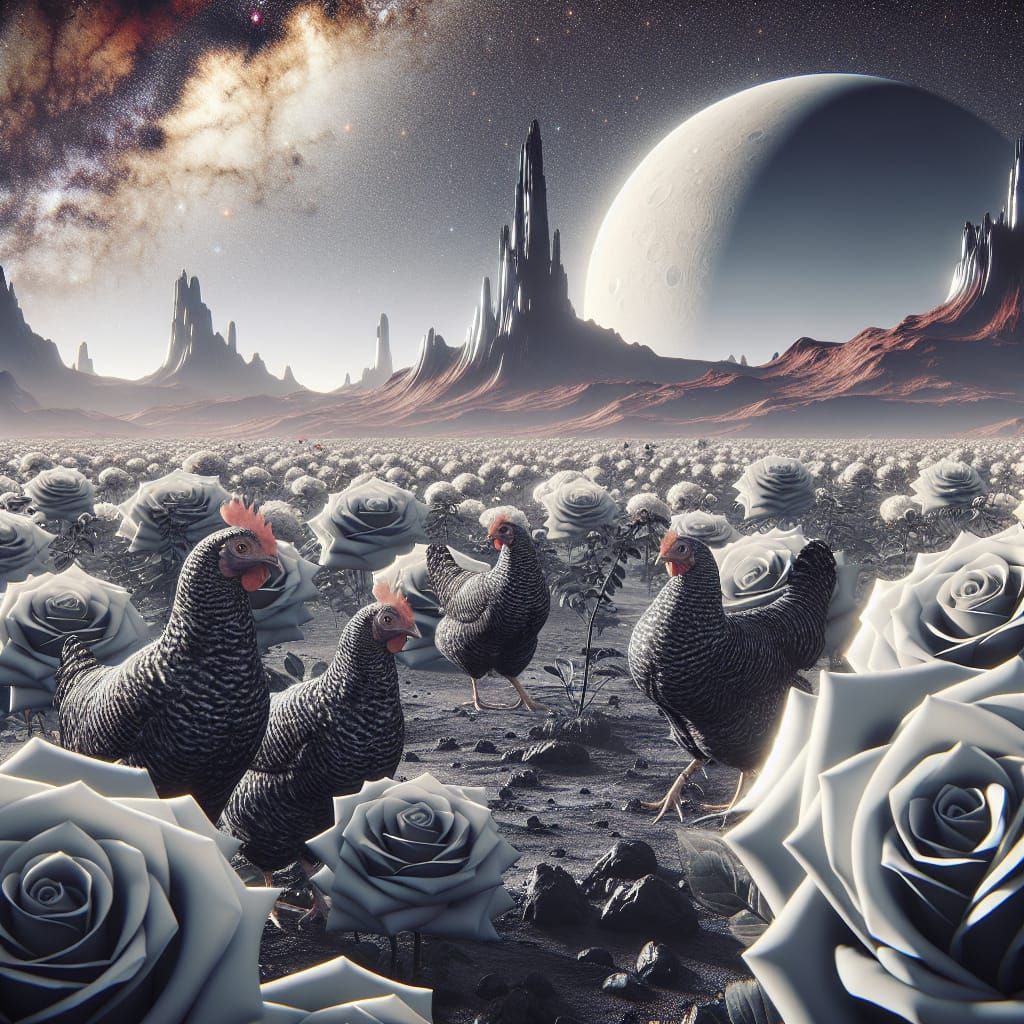 Moon chickens - AI Generated Artwork - NightCafe Creator