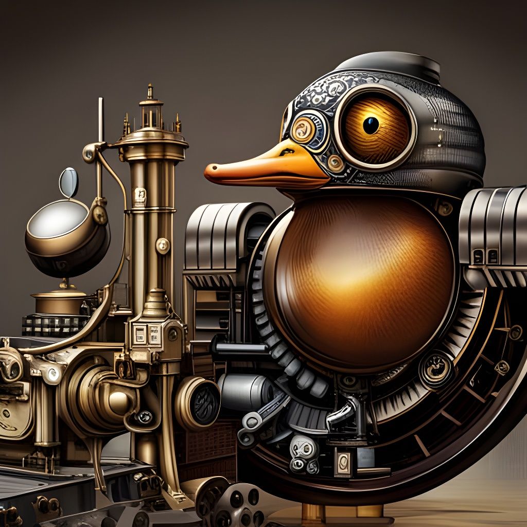 Mechanical steampunk Duck - AI Generated Artwork - NightCafe Creator