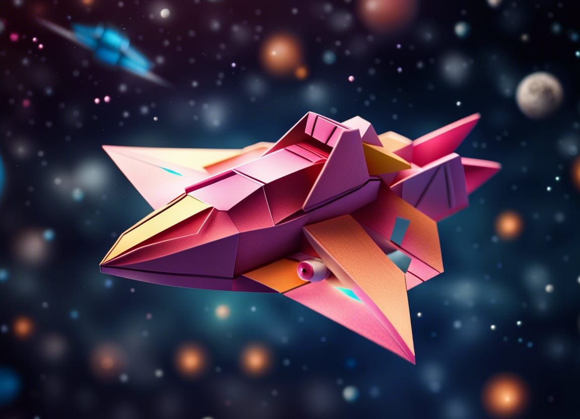 Origami spaceship - AI Generated Artwork - NightCafe Creator