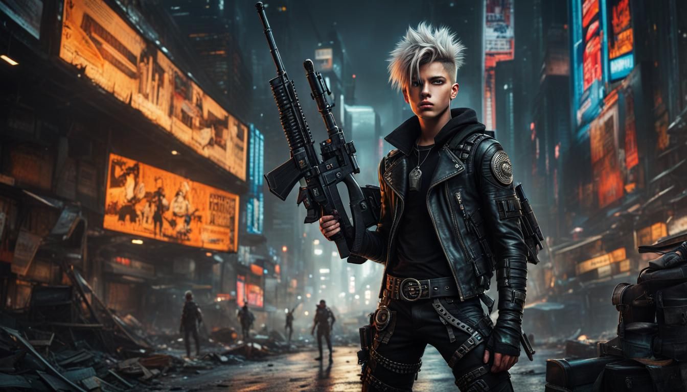 Punk warrior boy - AI Generated Artwork - NightCafe Creator