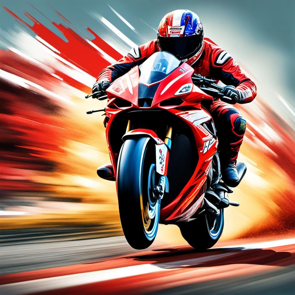 Motorcycle racer - AI Generated Artwork - NightCafe Creator