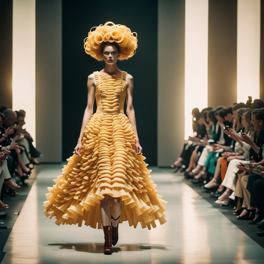 Food Clothing Daily Challenge OPTION 6 - Pasta Dress v2 - AI Generated ...