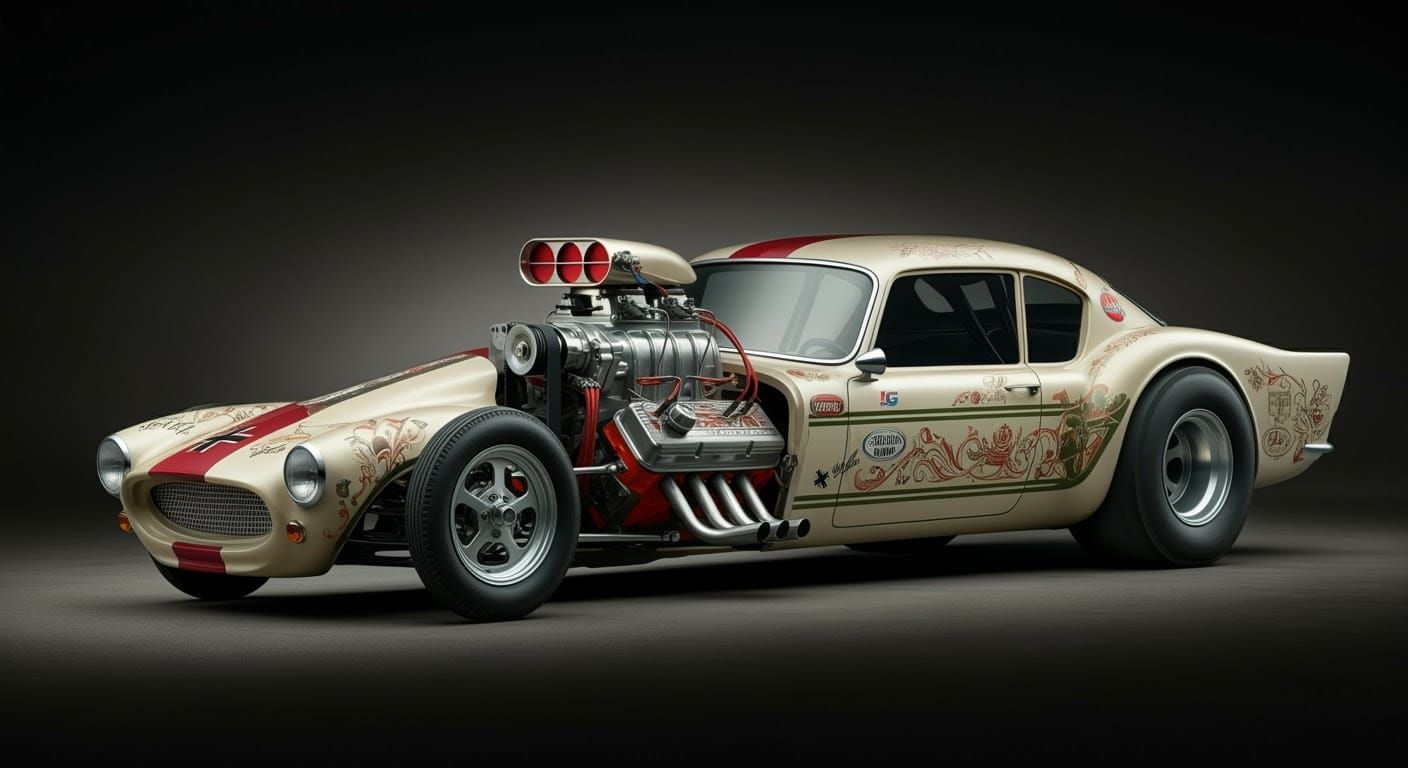 Classic Dragster in Vintage German Industry Style ... - AI Art