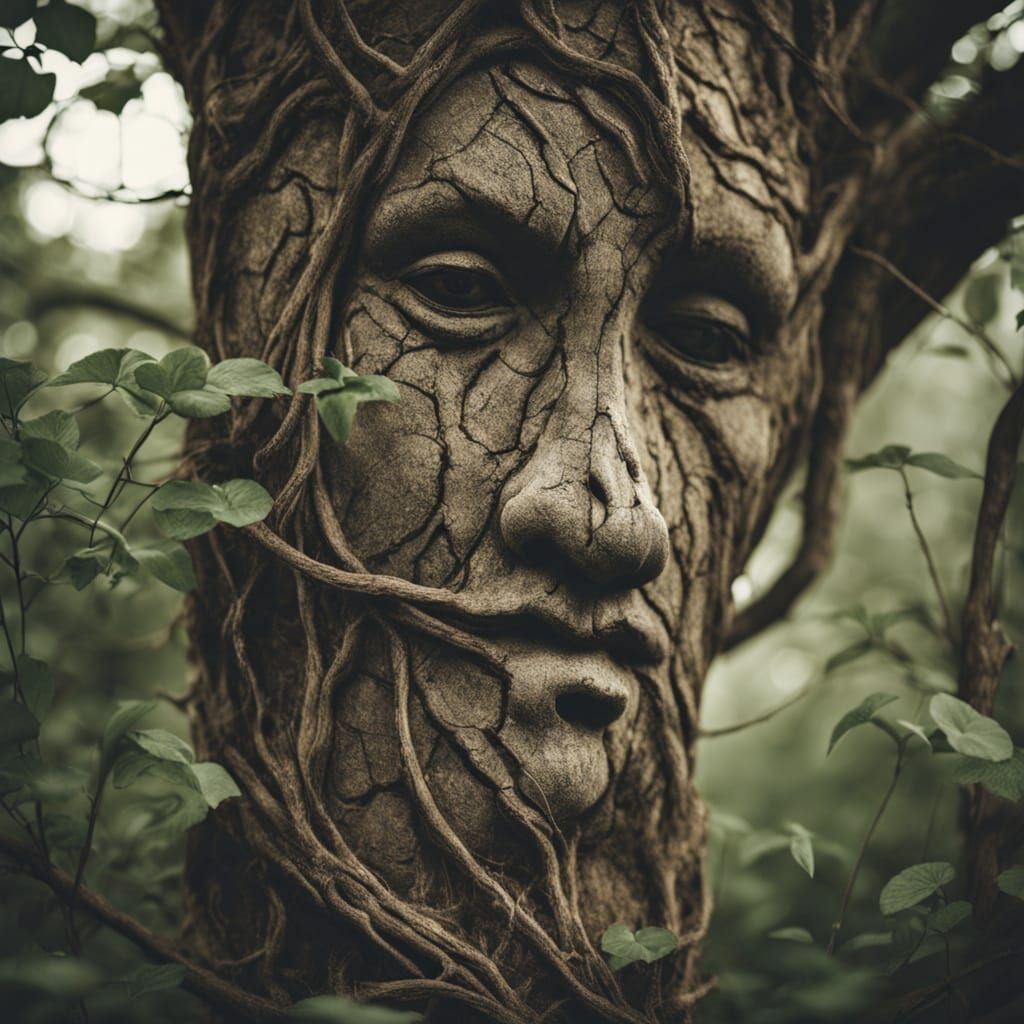 Old man's tree trunk face - Old man's tree trunk face