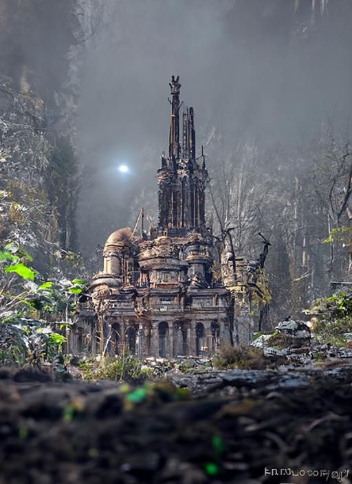 Post-apocalyptic temple; beautifully lit; Ferdinand Knab; [8K 3D 8k ...