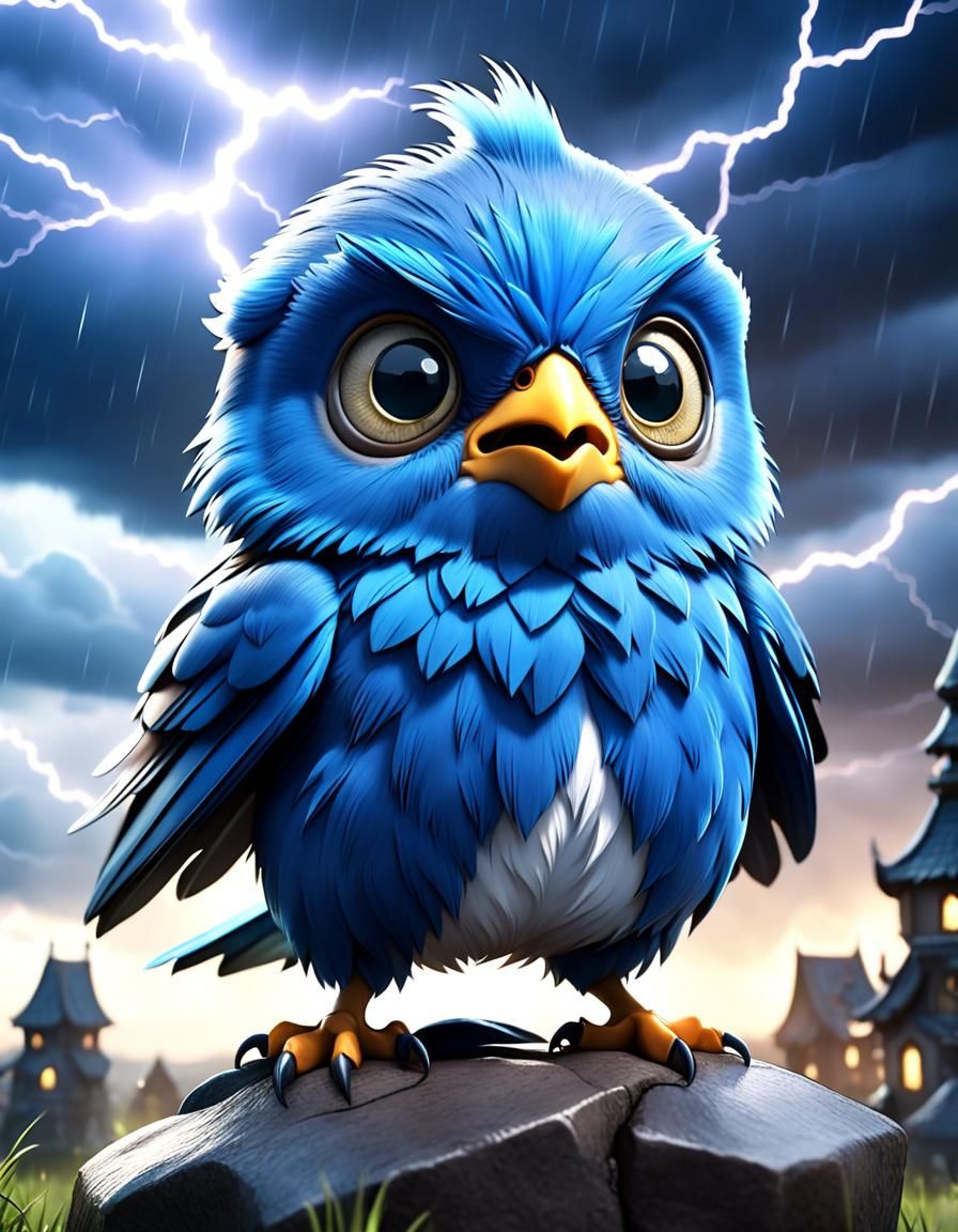 Angry Bluebird - AI Generated Artwork - NightCafe Creator