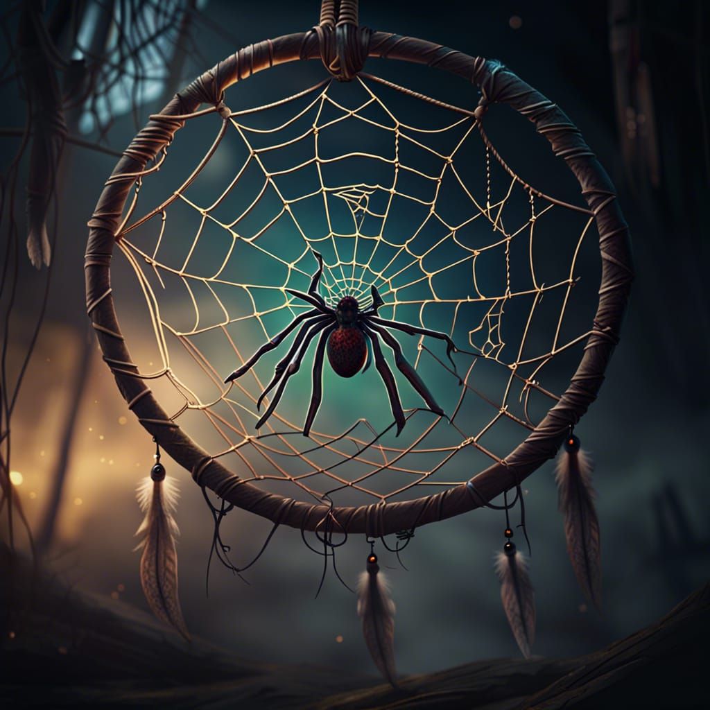 Spiders dream catcher - AI Generated Artwork - NightCafe Creator