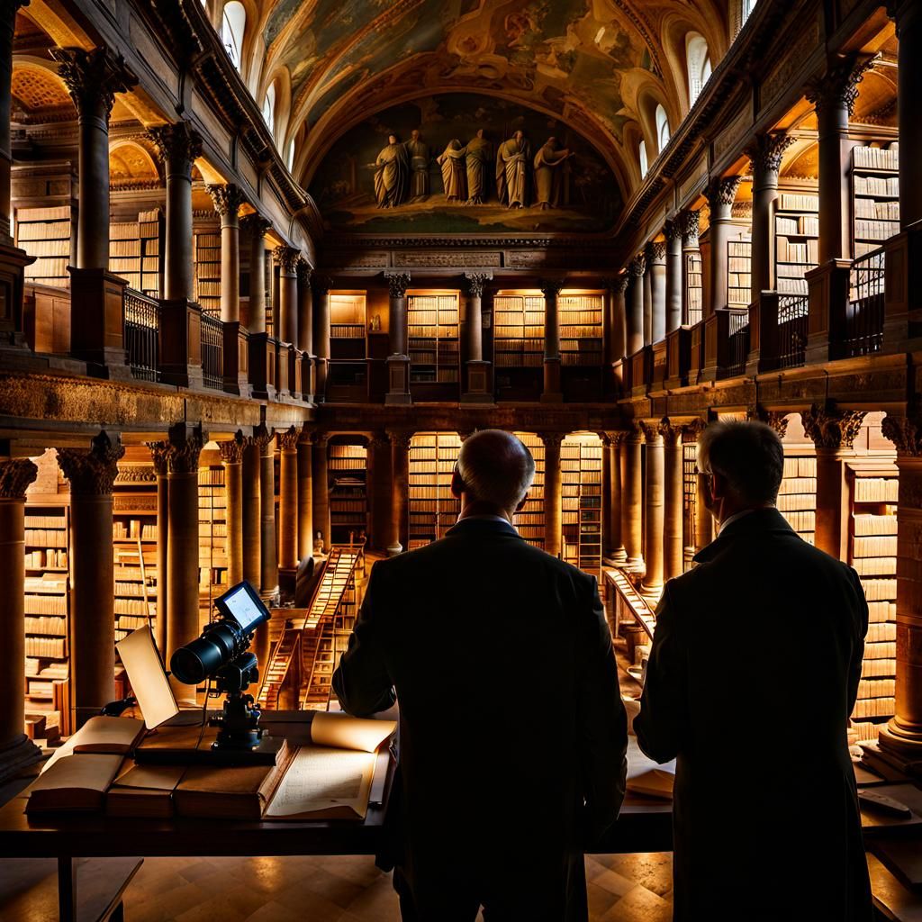 The Discovery of Ancient Roman Grand Library - AI Generated Artwork ...