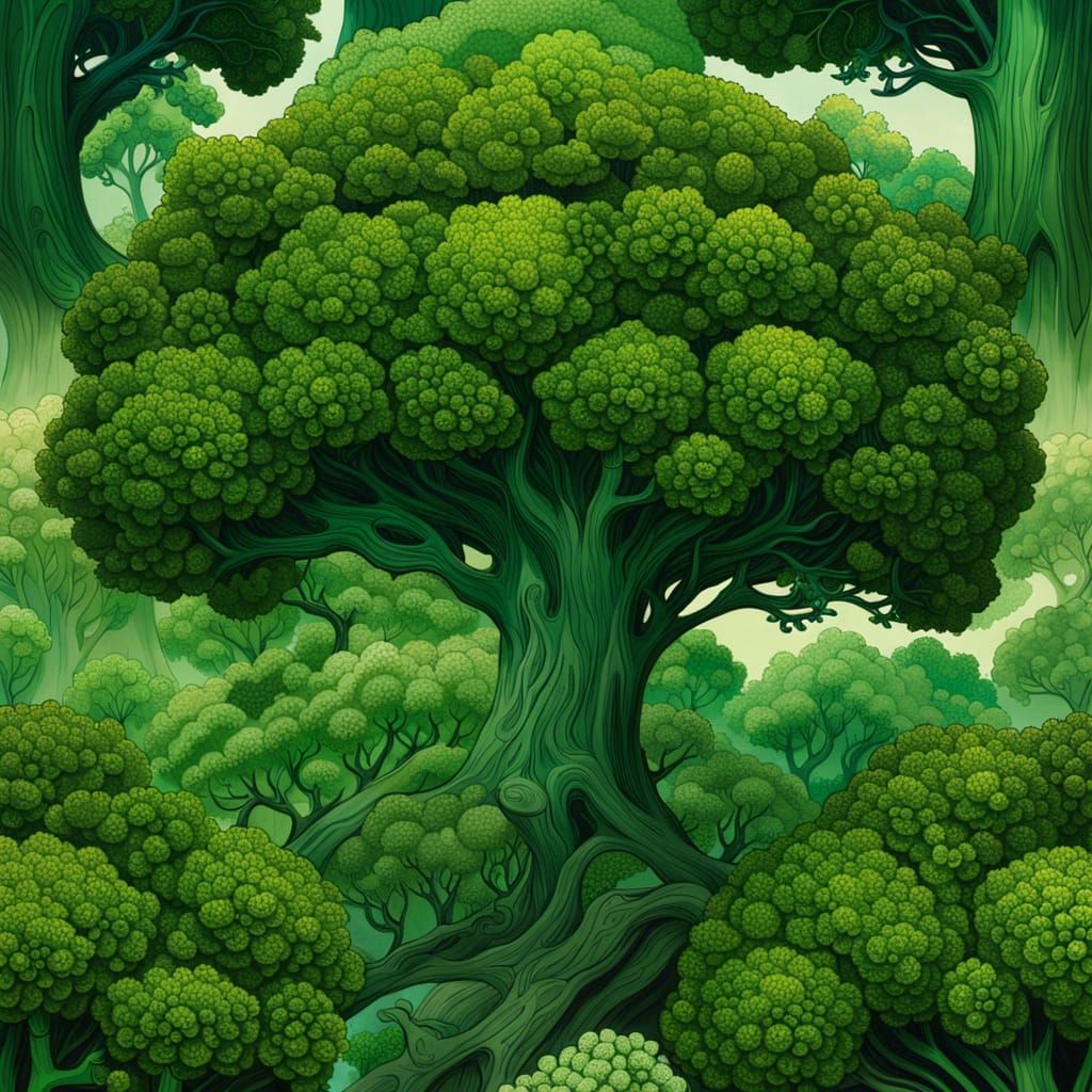 Broccoli Tree 1 - AI Generated Artwork - NightCafe Creator