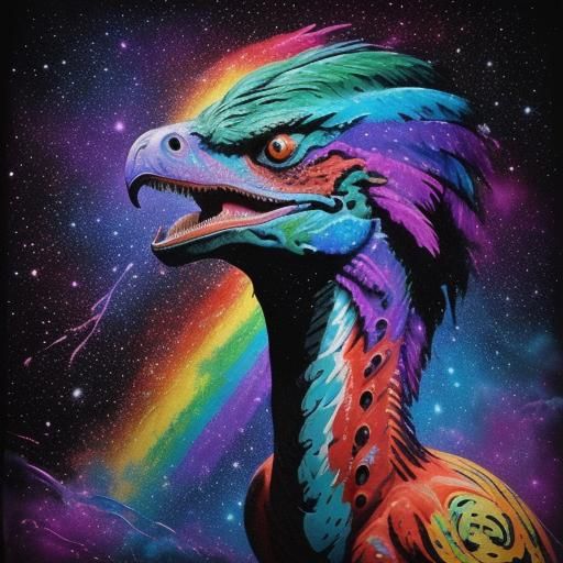 Rainbow Raptor - AI Generated Artwork - NightCafe Creator