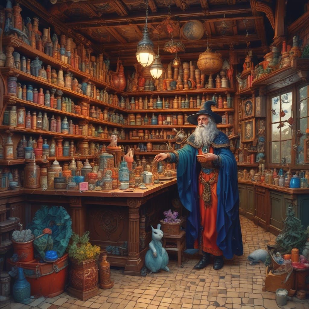 A Wizard's Magic Shop - AI Generated Artwork - NightCafe Creator