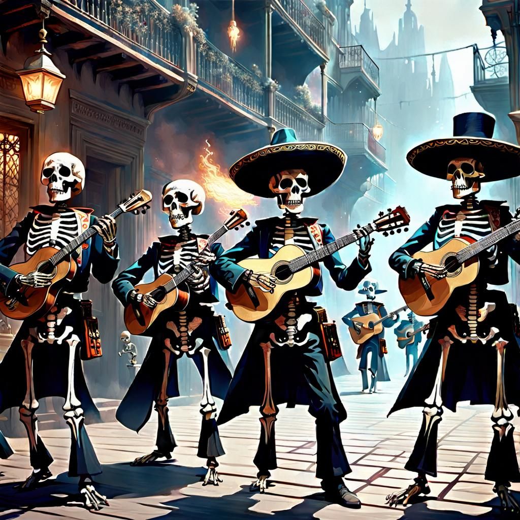 Mariachi of the dead - AI Generated Artwork - NightCafe Creator