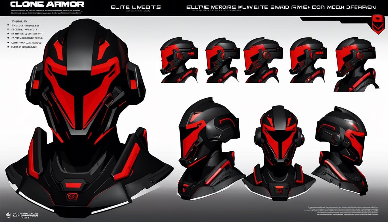 Clone Armor Design: Shadow Inferno Elite Helmet: The helmet is a sleek ...