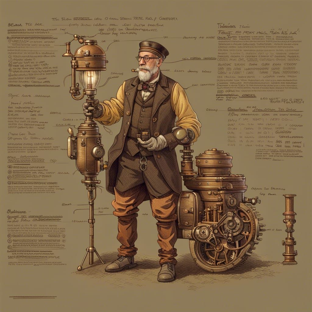 Human Tinkerer - Steampunk Human Tinkerer with Engine