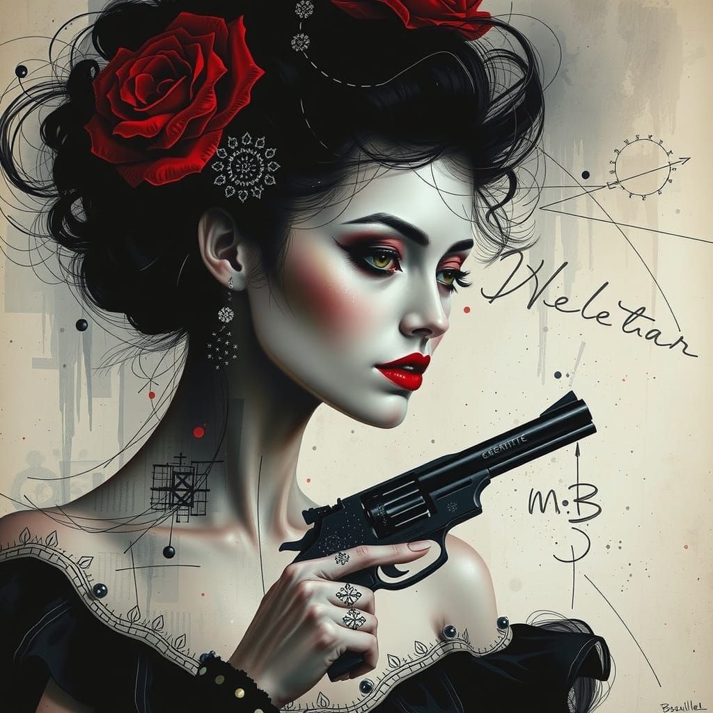 Portrait, METAMORPHOSIS ABSTRACT SILHOUETTE Miss S... - AI Art