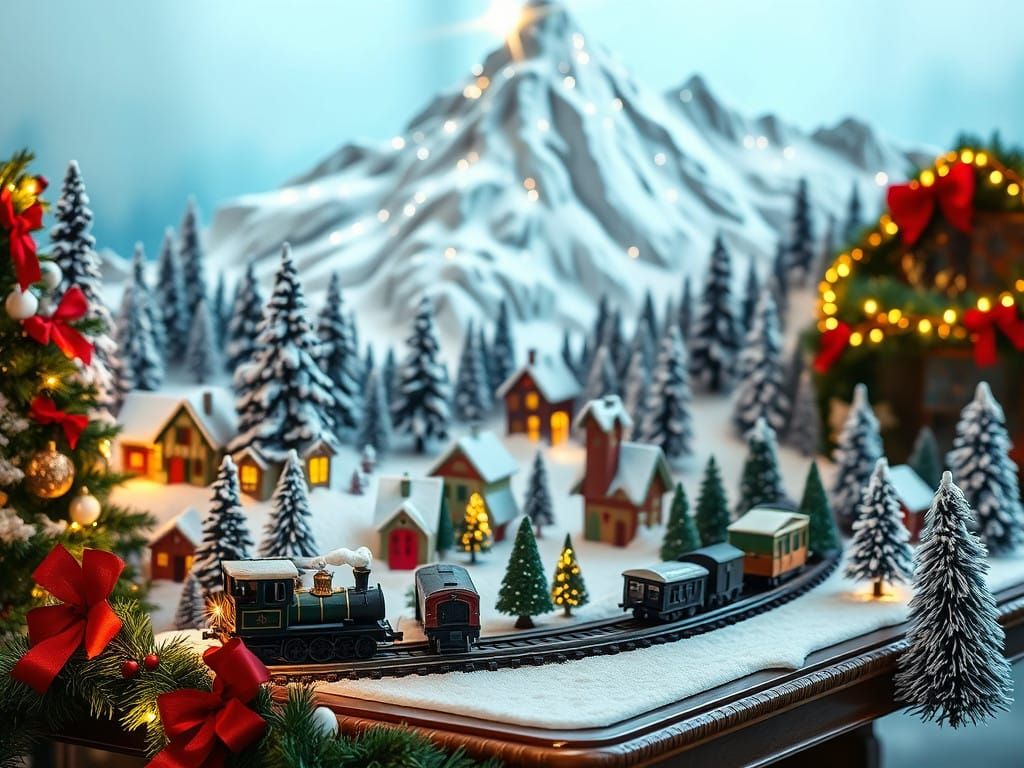 Winter Wonderland in Miniature: Tiny Trains and Vi... - AI Art