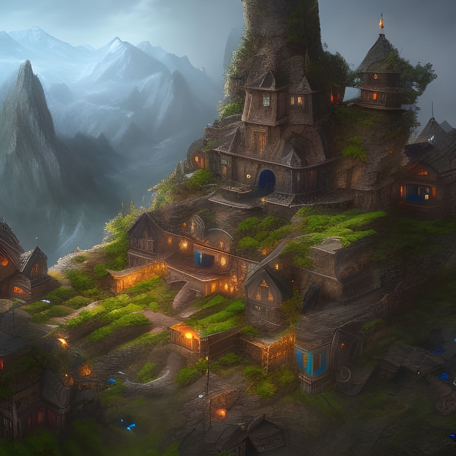 Dwarf Stronghold - AI Generated Artwork - NightCafe Creator