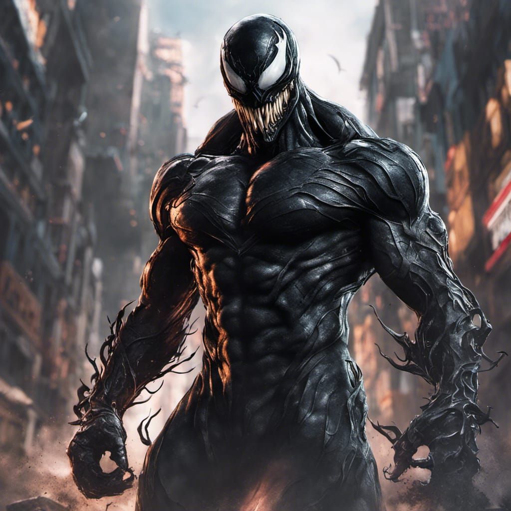 Venom, Eddie Brock, full body portrait, Abstract Detailed Matte ...