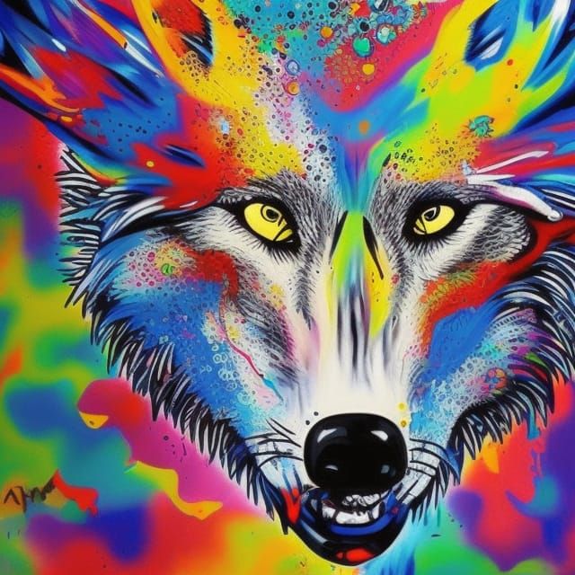 Trippy wolf - AI Generated Artwork - NightCafe Creator