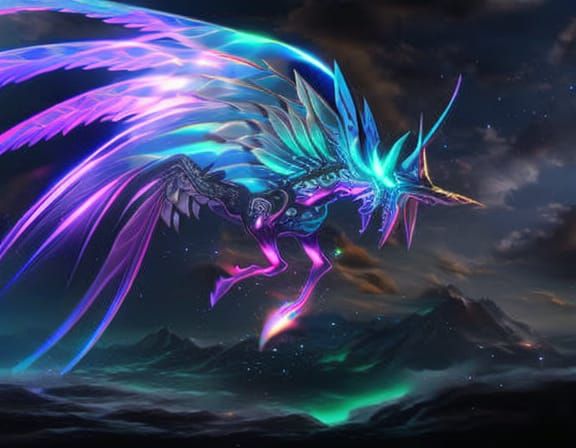 "lovecraftian alien pegasus", anime, pixiv, complex, colorful ...