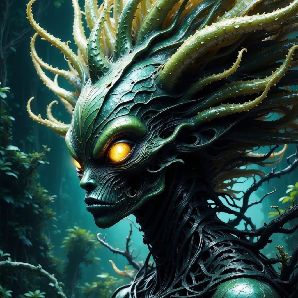 Spectral Creature Formed with Leaf's and Sticks 3