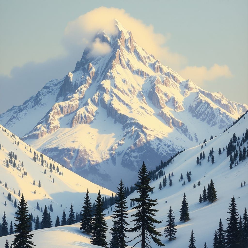 A tall snowy mountain - Majestic Snow-Capped Mountain in W...