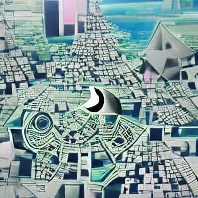 Lunarian city on the moon anime geometric - AI Generated Artwork ...