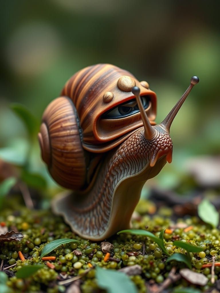 Mysterious Ninja Snail Readies Stealthy Strike - AI Art