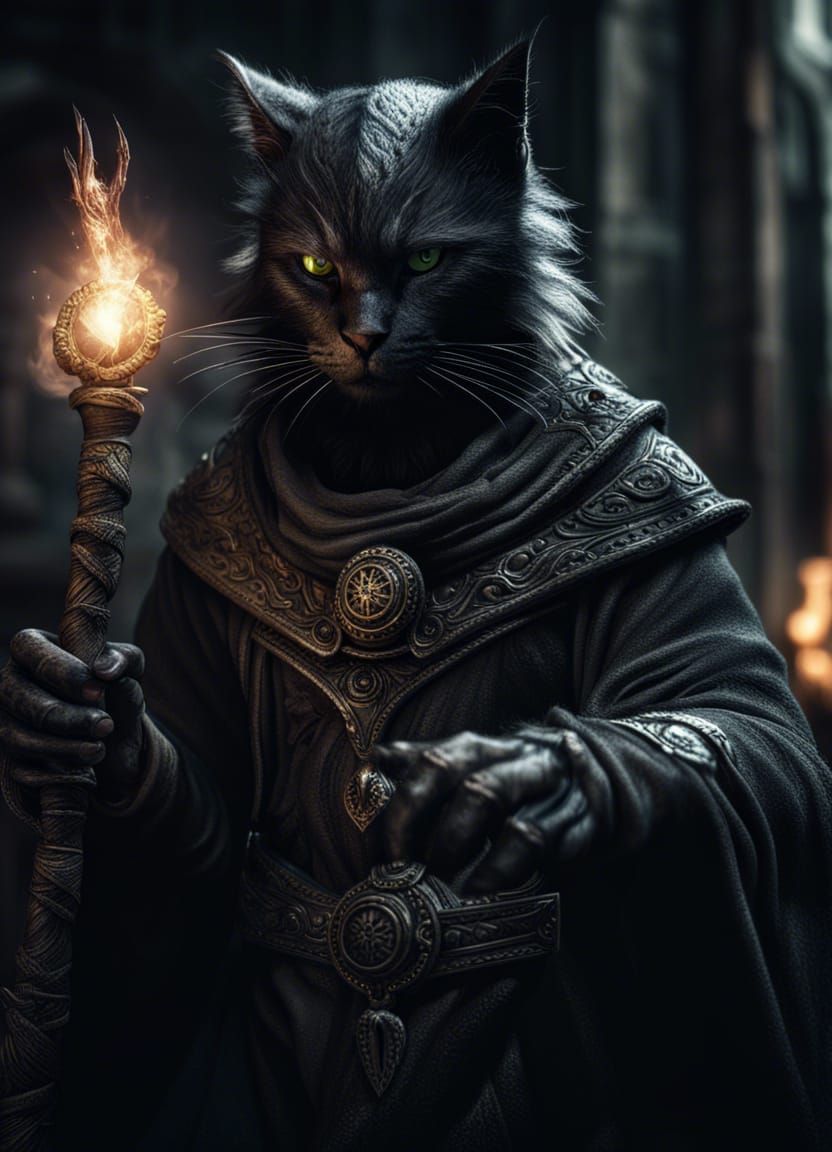 Catfolk Sorcerer - AI Generated Artwork - NightCafe Creator