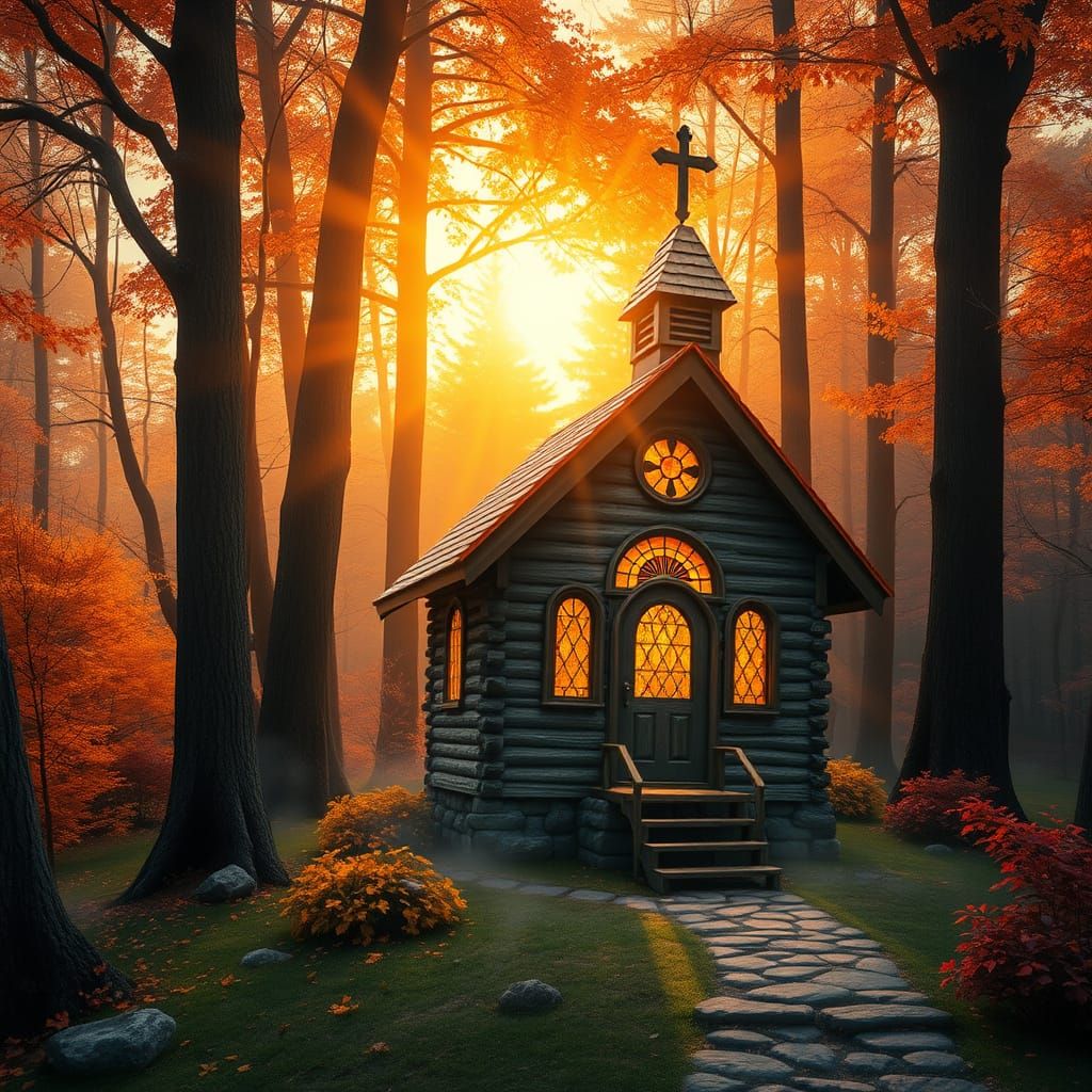 The Forest Chapel - Whimsical Forest Chapel Glows in Warm A...
