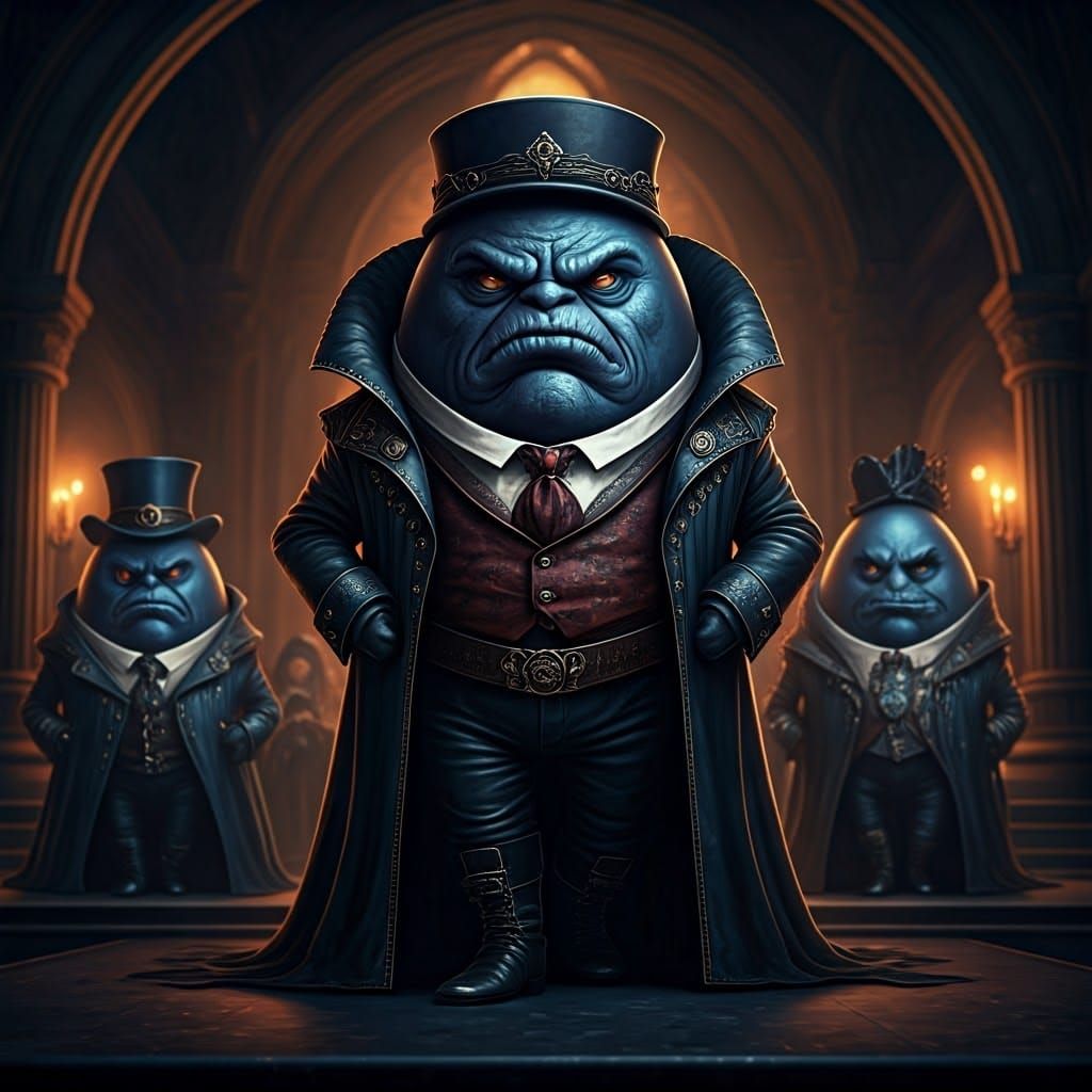 Gothic Egg Runway in Dark, Velvety Hues - AI Art