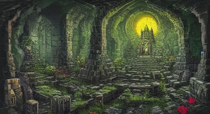 Necropolis Dungeon Lair Underworld Crypt Tombs - AI Generated Artwork ...
