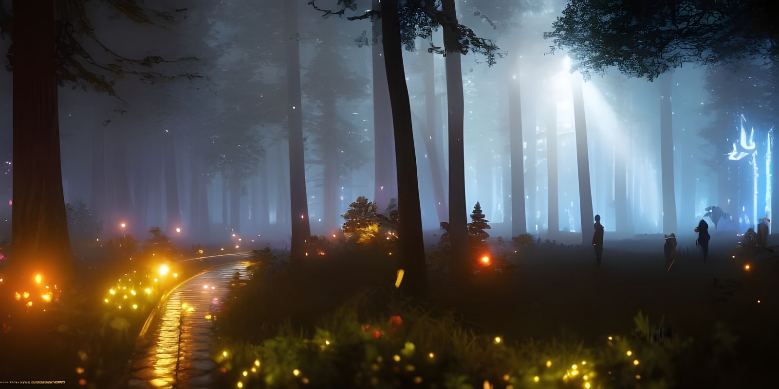 The Midnight Path - AI Generated Artwork - NightCafe Creator