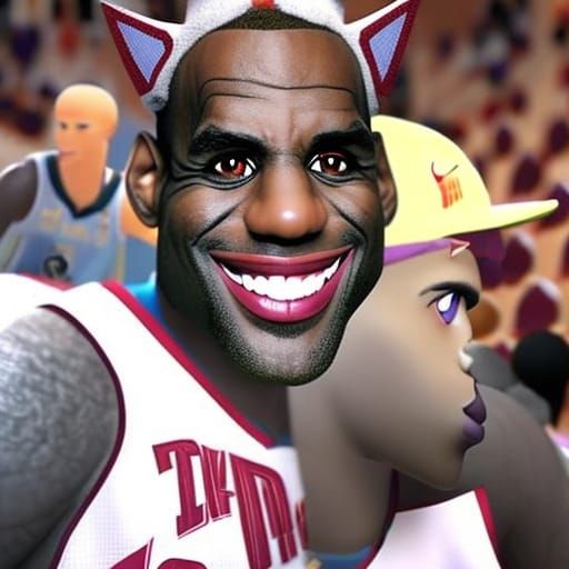 Lebron James with Cat Ears - AI Generated Artwork - NightCafe Creator