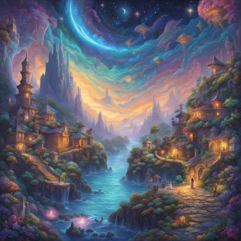 Ancient Fae Sword Radiates Starlight in Vibrant Cr... - AI Art