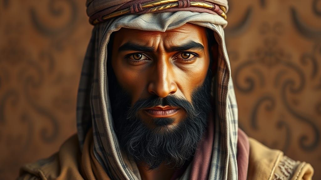 Realistic Portrait of a Confident Arab Figure in T... - AI Art