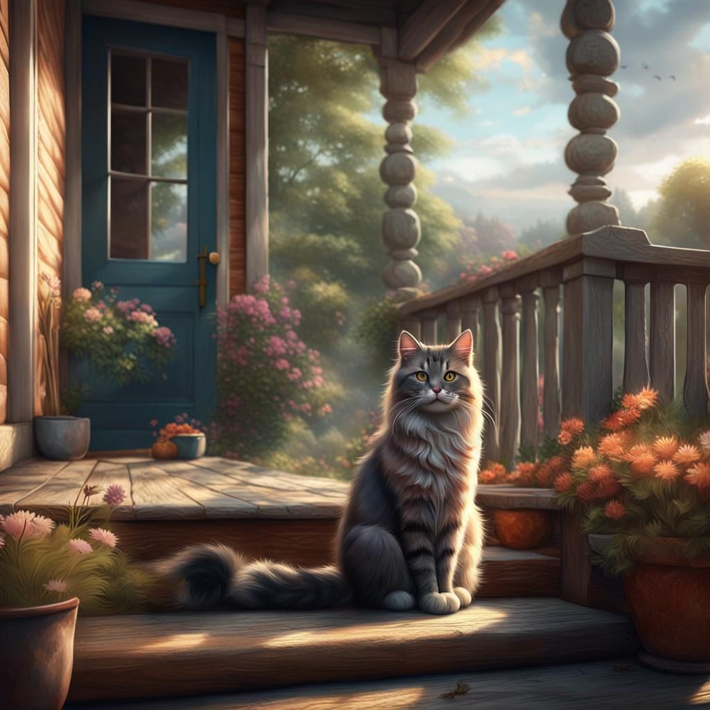 Countryside Cat - AI Generated Artwork - NightCafe Creator