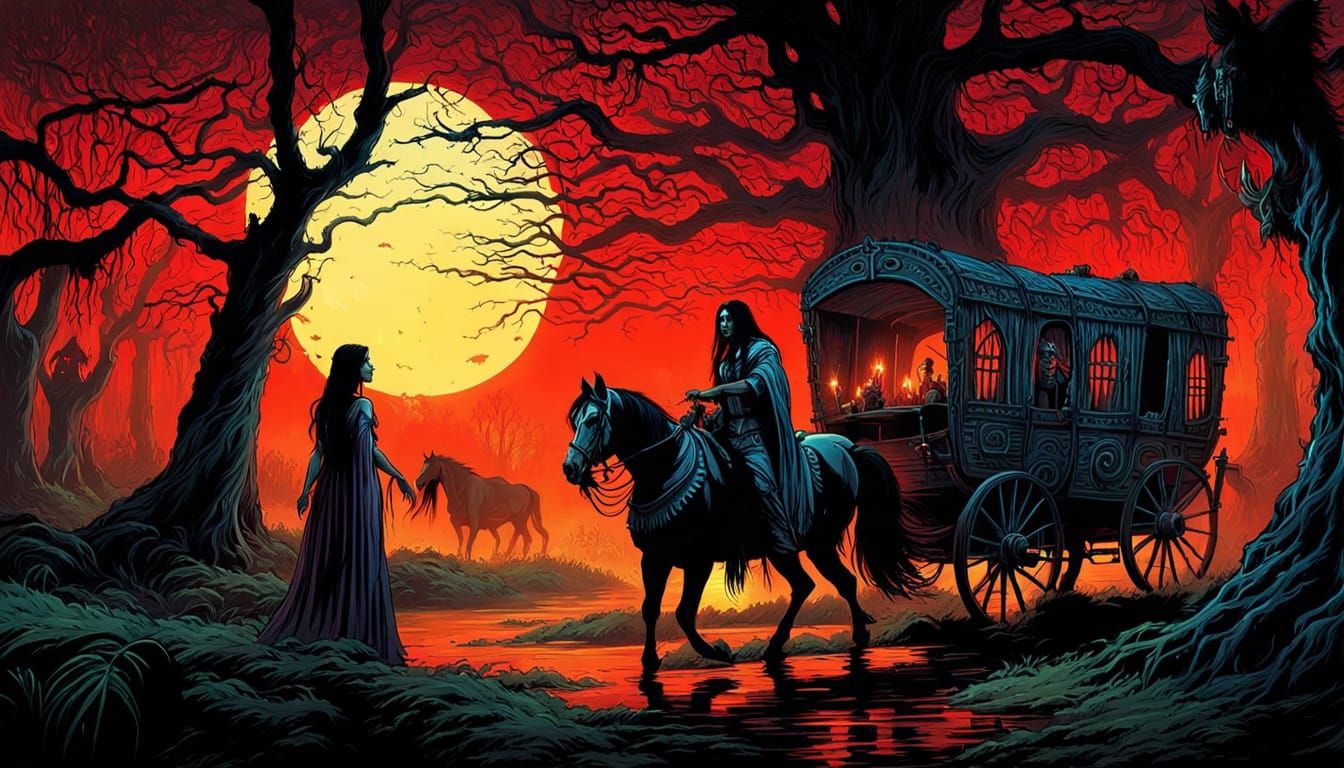 Native American Vampire Shaman in Louisiana Bayou - AI Art