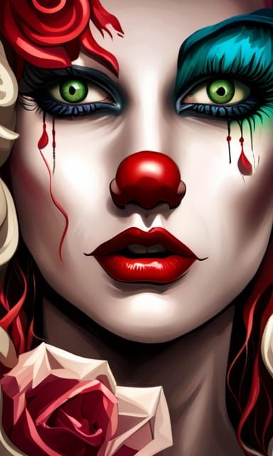 Beautiful intricate crazy clown girl dressed to impress gothic art - AI ...