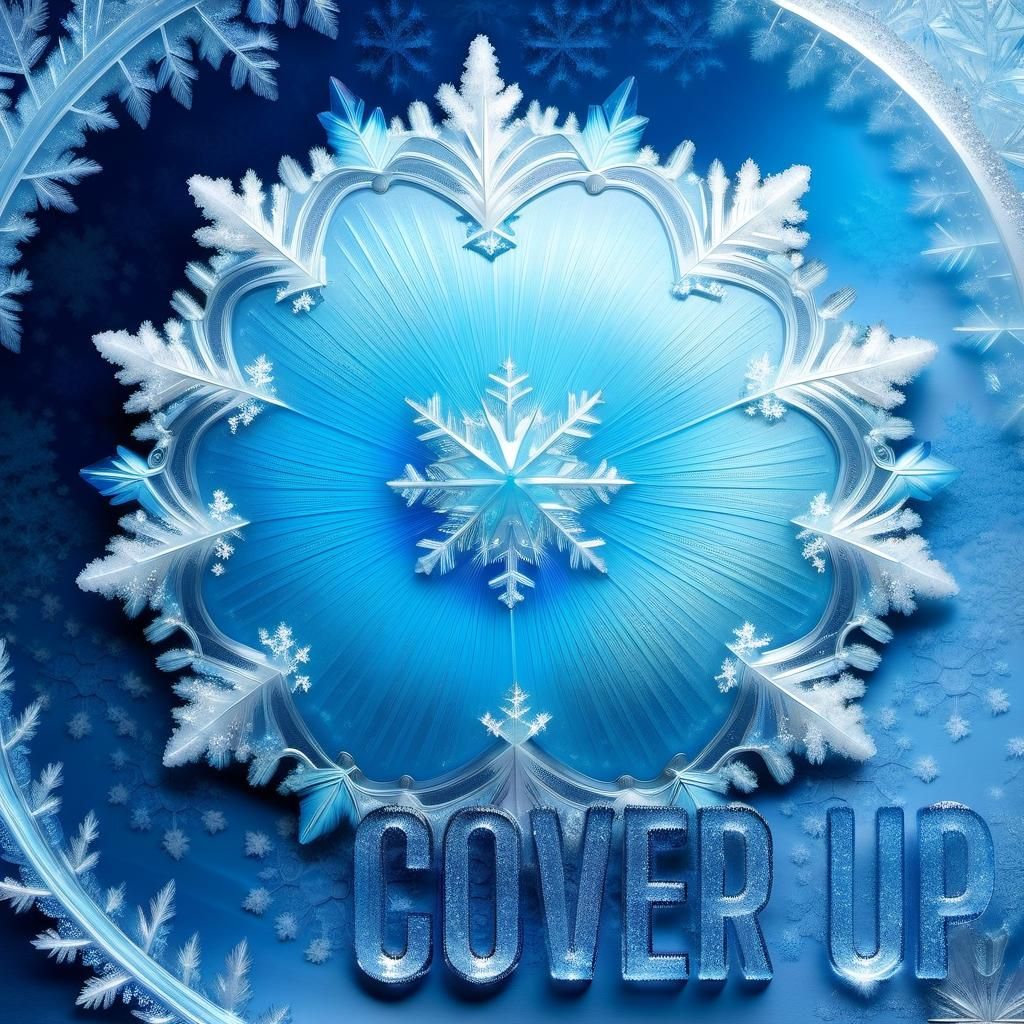 frozen shield, covered in ice crystals, icy blue hues, resilient ...